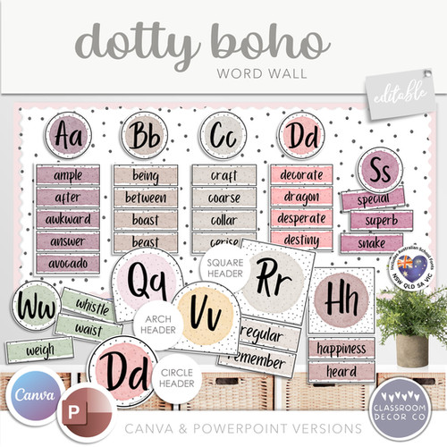 Dotty Boho | Word Wall | Classroom Decor Co