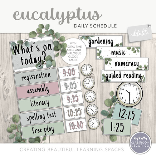Eucalyptus | Daily Schedule | Classroom Decor Co