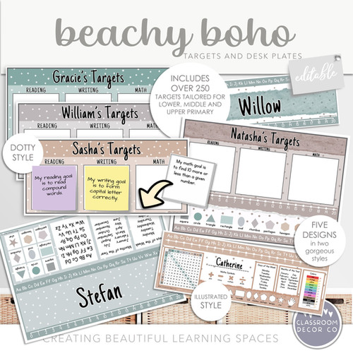 Beachy Boho | Individual Targets | Classroom Decor Co