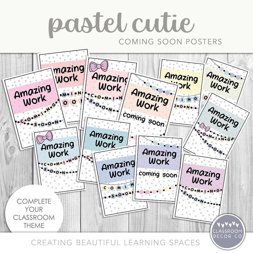 Pastel Cutie | Coming Soon Posters | Classroom Decor Co