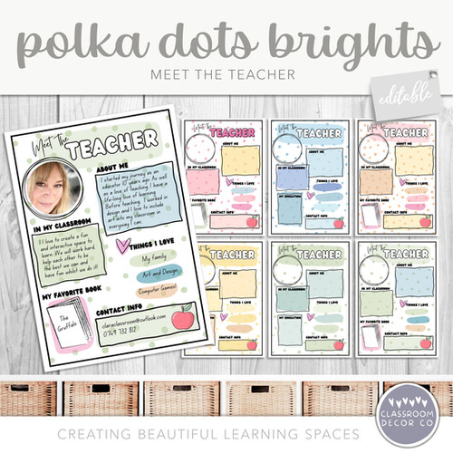 Polka Dots Brights | Meet the Teacher | Classroom Decor Co