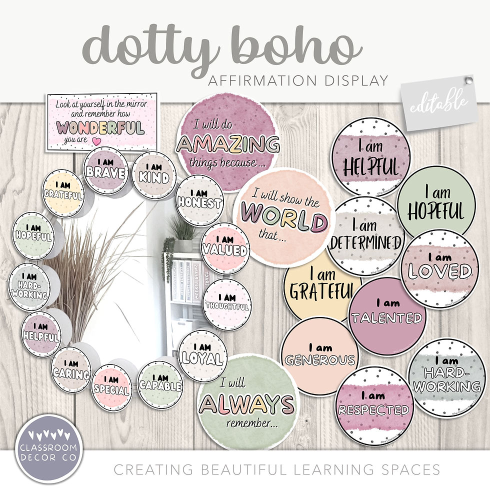 Dotty Boho | Affirmations | Classroom Decor Co