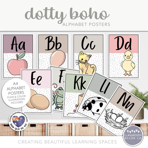 Dotty Boho | Alphabet Posters | Classroom Decor Co