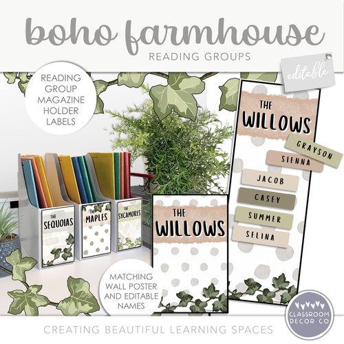 Boho Farmhouse | Reading Groups | Classroom Decor Co