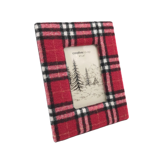 Fabric Red Plaid Photo Frame | Crescentmoonhome
