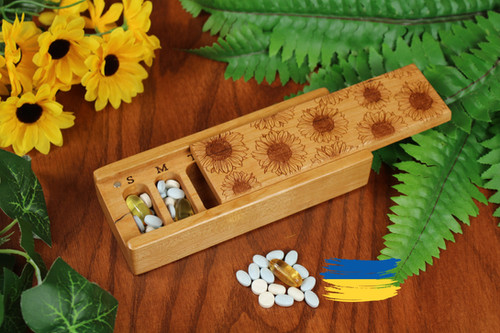 Sunflower | 7 Day Pill Box | Single | Masterpiece Laser