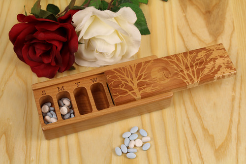 Forest Moon | 7 Day Pill Organizer | Single | Masterpiece Laser