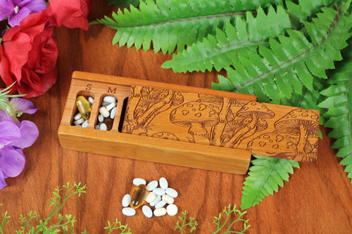 Mushroom Caps | 7 Day Pill Box | Single | Masterpiece Laser