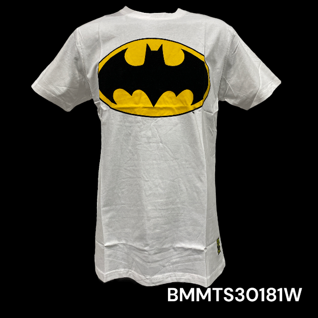 Batman White Traditional Logo men's t-shirt | Gotham Collectables