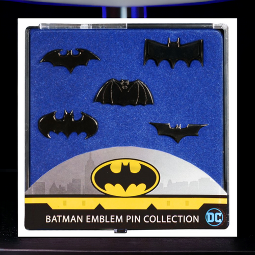Batman Emblem Black Chrome Pin Collection Gotham Collectables