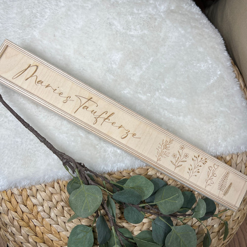 Taufkerzenbox Marie Blumen | Stickig