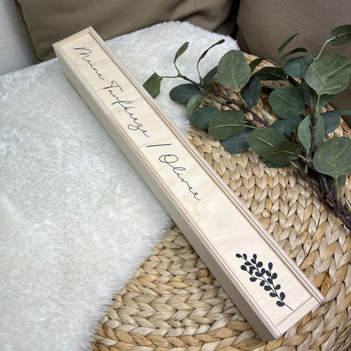 Taufkerzenbox Eukalyptus | Stickig