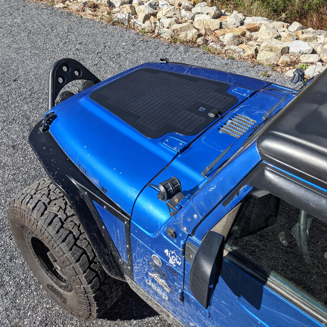 80 Watt Hood Solar for Jeep Wrangler TJ/LJ | Cascadia 4x4 VSS System ...