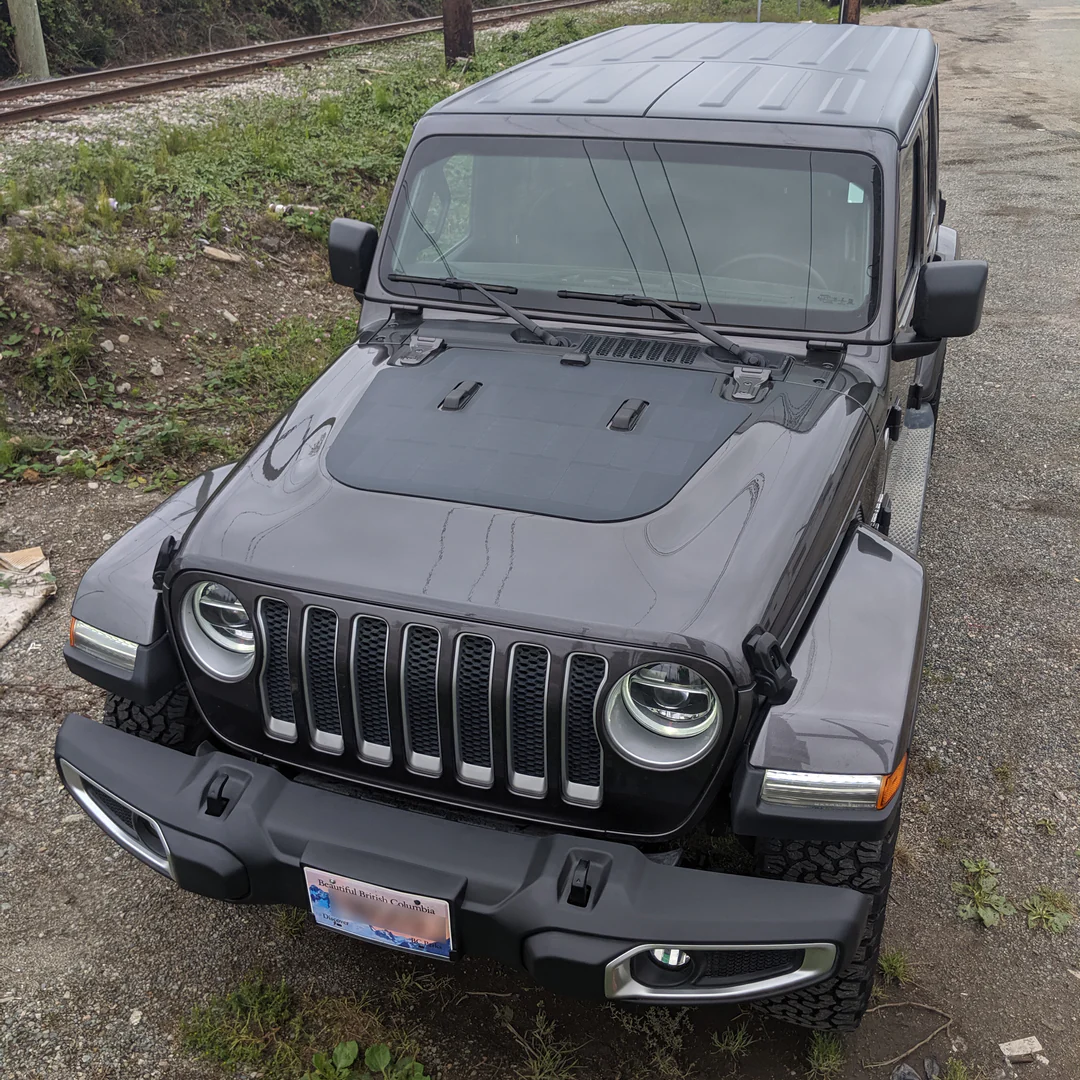 85 Watt Hood Solar for Jeep Wrangler JL | Cascadia 4x4 VSS System™ | 12° North Industries