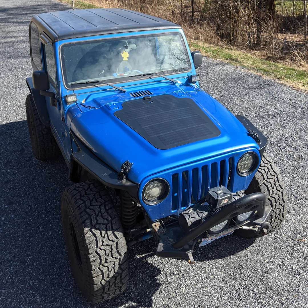 80 Watt Hood Solar for Jeep Wrangler TJ/LJ | Cascadia 4x4 VSS System ...
