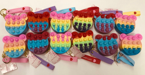 Pop It Coin Purse Key Chains #POP-8019 12 PCS/DOZEN | 7 Color Wholesale