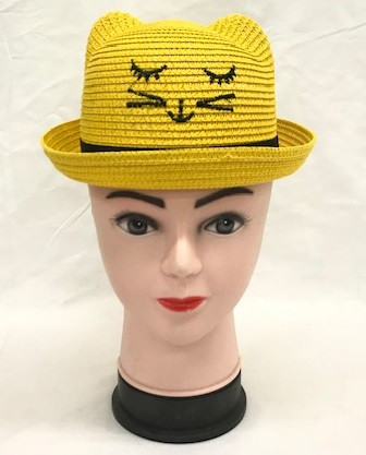 Kitty Kids Straw Hat #SH-8818 12 PCS/DOZEN | 7 Color Wholesale