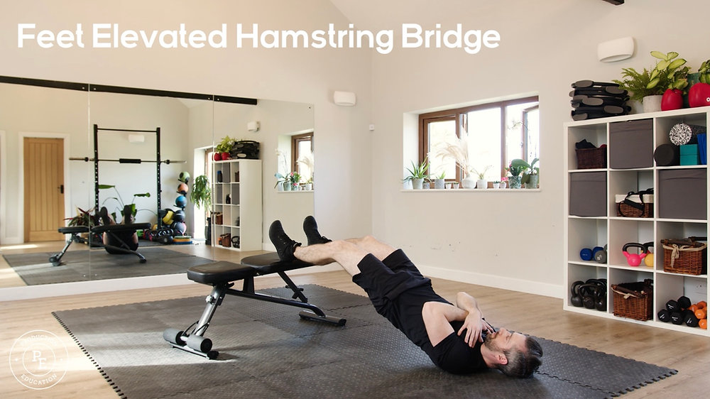 Feet Elevated Hamstring bridge