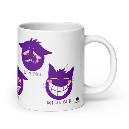 Coffee Gengar White glossy mug | FedericoLand Art
