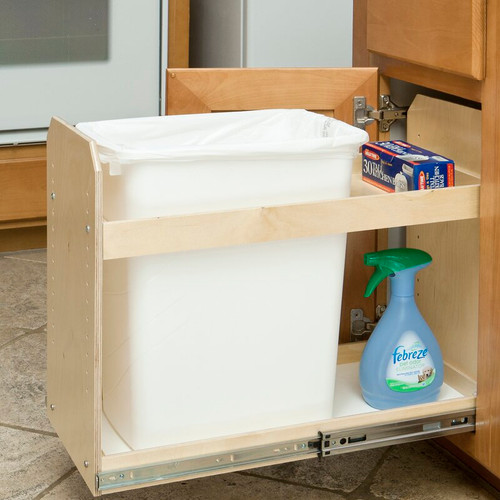 Single Bin Trash/Recycle Center with Soft Close Rails | Slide-A-Shelf