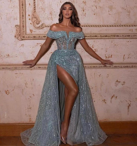 Turquoise off shoulder dress | Bellascollection