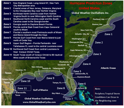 2015 United States Zones - 11 Zones and Hot Spots | Climate Cycles