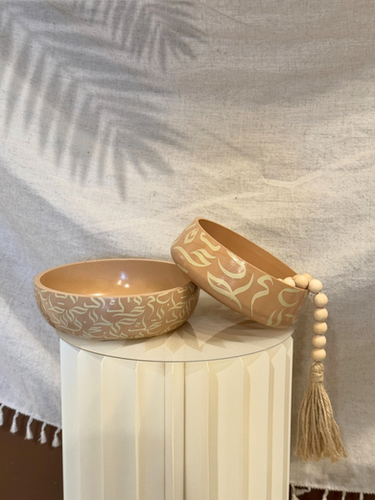 Amber Arabic Calligraphy Cement Bowl | Nuun Lifestyle
