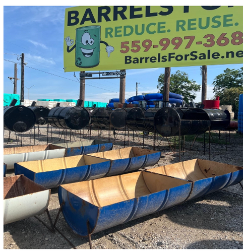 DOUBLE HORIZONTAL METAL BARREL TROUGH WITH LEGS | My Vxw Site Hxez40