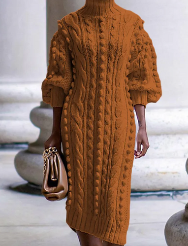 High-Stepper Sweater Dress (Brown) | Lorelle’s Boutique