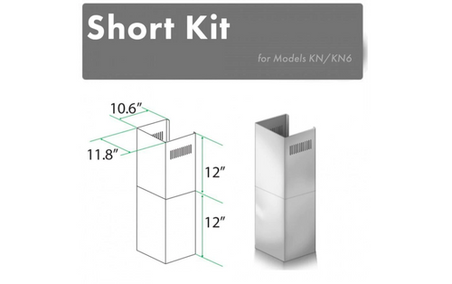 ZLINE 2-12 in. Short Chimney Pieces for 7 ft. to 8 ft. Ceilings (SK-KN ...