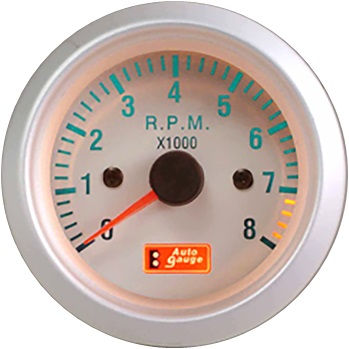 TACHOMETER White Face | Racing Mania