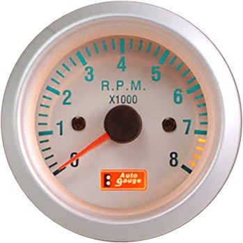 TACHOMETER White Face | Racing Mania