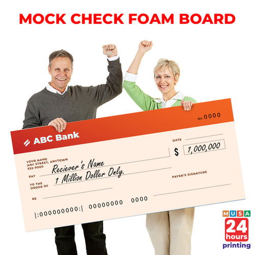 Custom Mock Cheques - Musa 24 Hours Printing, Singapore
