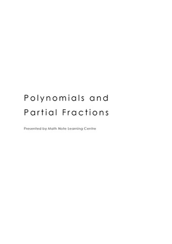 Polynomials and Partial Fractions | Math Note Tuition