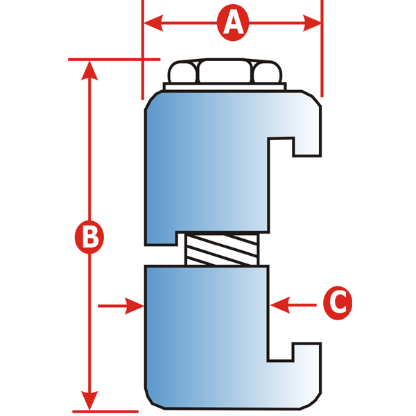 Double Claw Clamp, Standard 5/16in-18 Bolt, Fits ISO NW-63, NW-80, NW ...