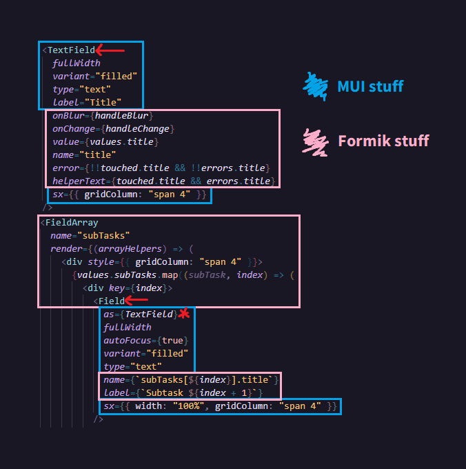 Integrating Formik’s FieldArray and Field components with Material UI components