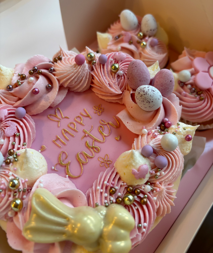 Pink Easter Bento cake & 2 Cupcakes | Blonde Bakery
