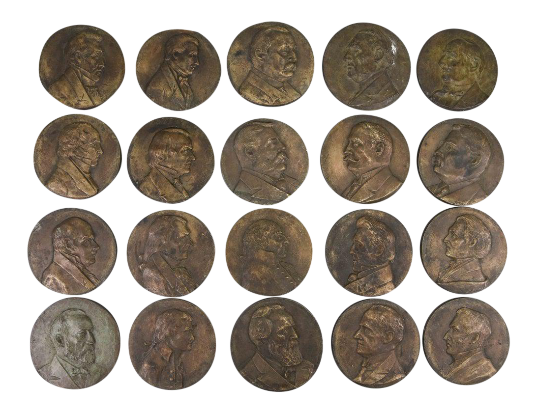 vintage-bronze-plaques-of-american-presidents-set-of-20