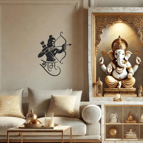 Jai Shree Ram | Ram Ji | Ready to paste decorative wall art Signage ...