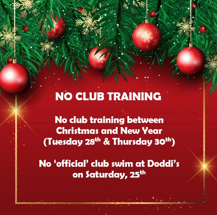 Club Training Christmas Break Dates