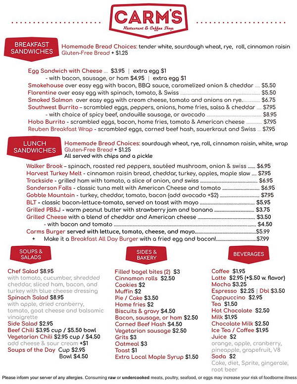 MENU | Carmsrestaurant