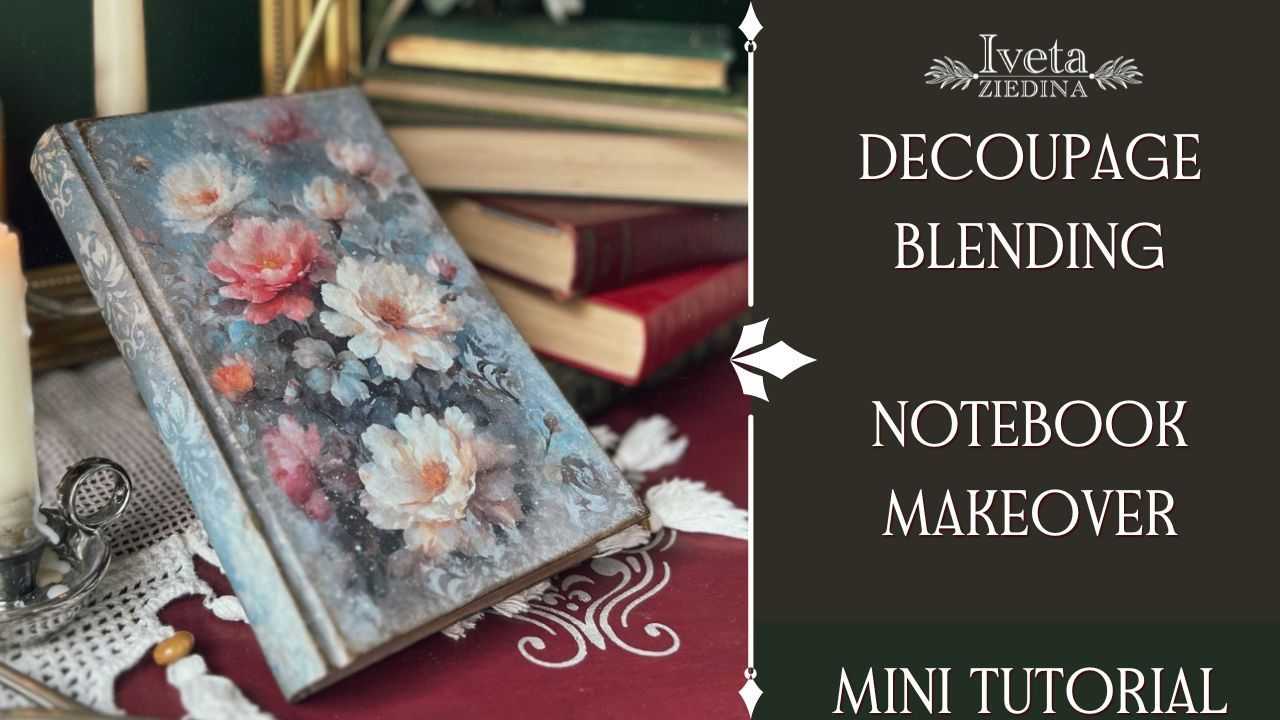 Floral Notebook with rice paper blending