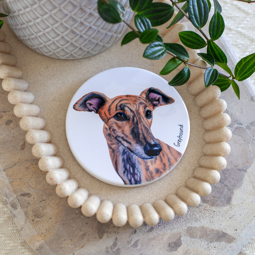 Greyhound I - Ceramic Coaster | MJW Pets + Wildlife
