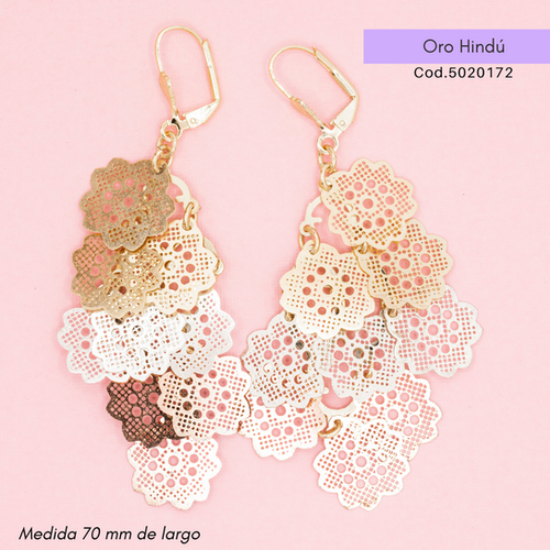 Arete broche antiguo con flor calada | valentina