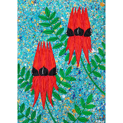 SOLD - Flowers - Sturt Desert Pea textured abstract - 50cm x 70cm | My ...