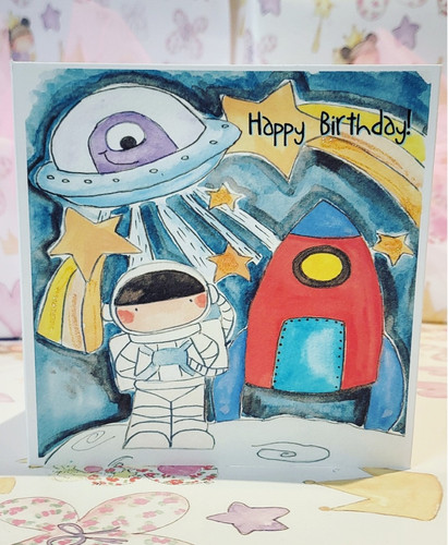 Outer space birthday cards | E Gilbert wholesale