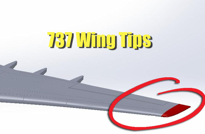 737 Old Wing Tips Unpainted | X-Flight RC