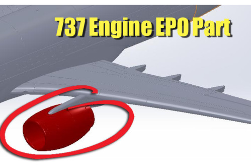 737 MAX EPO Jet Engine Part Unpainted | X-Flight RC