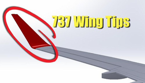 737 NG Wing Tips Unpainted | X-Flight RC