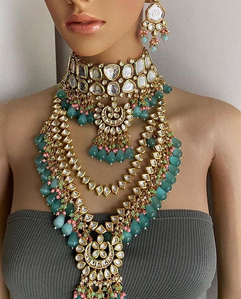 Blue bridal jewellery set store
